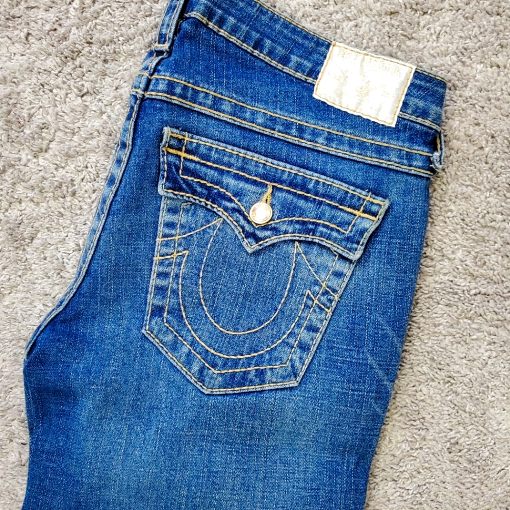 True Religion Joey Swarovski Button Jeans - Gem